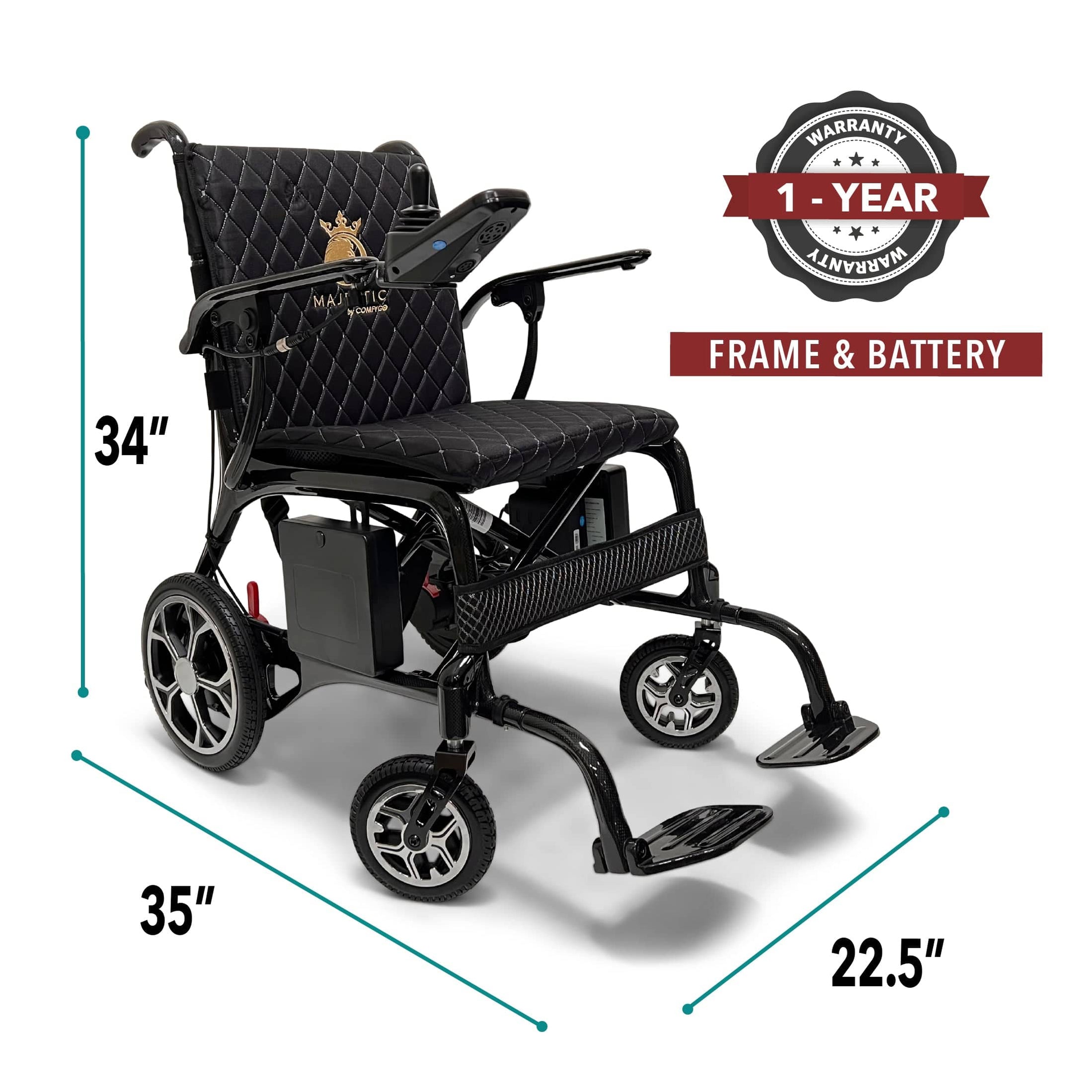 ComfyGo Phoenix 26 lbs Carbon Fiber Lightweight Power Wheelchair ...