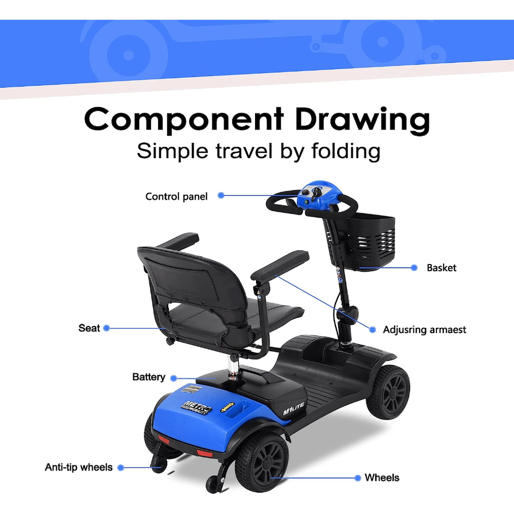 Metro Mobility M1 Lite Mobility Scooter - Heaviest Piece 63 lbs ...
