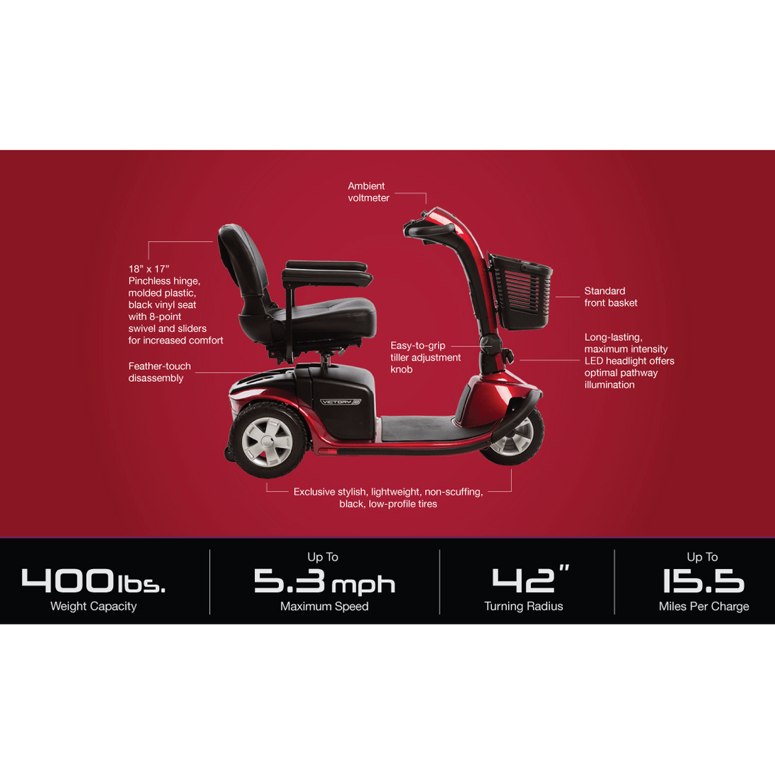 Pride Victory 10 3-Wheel Mobility Scooter — RestoreMobility