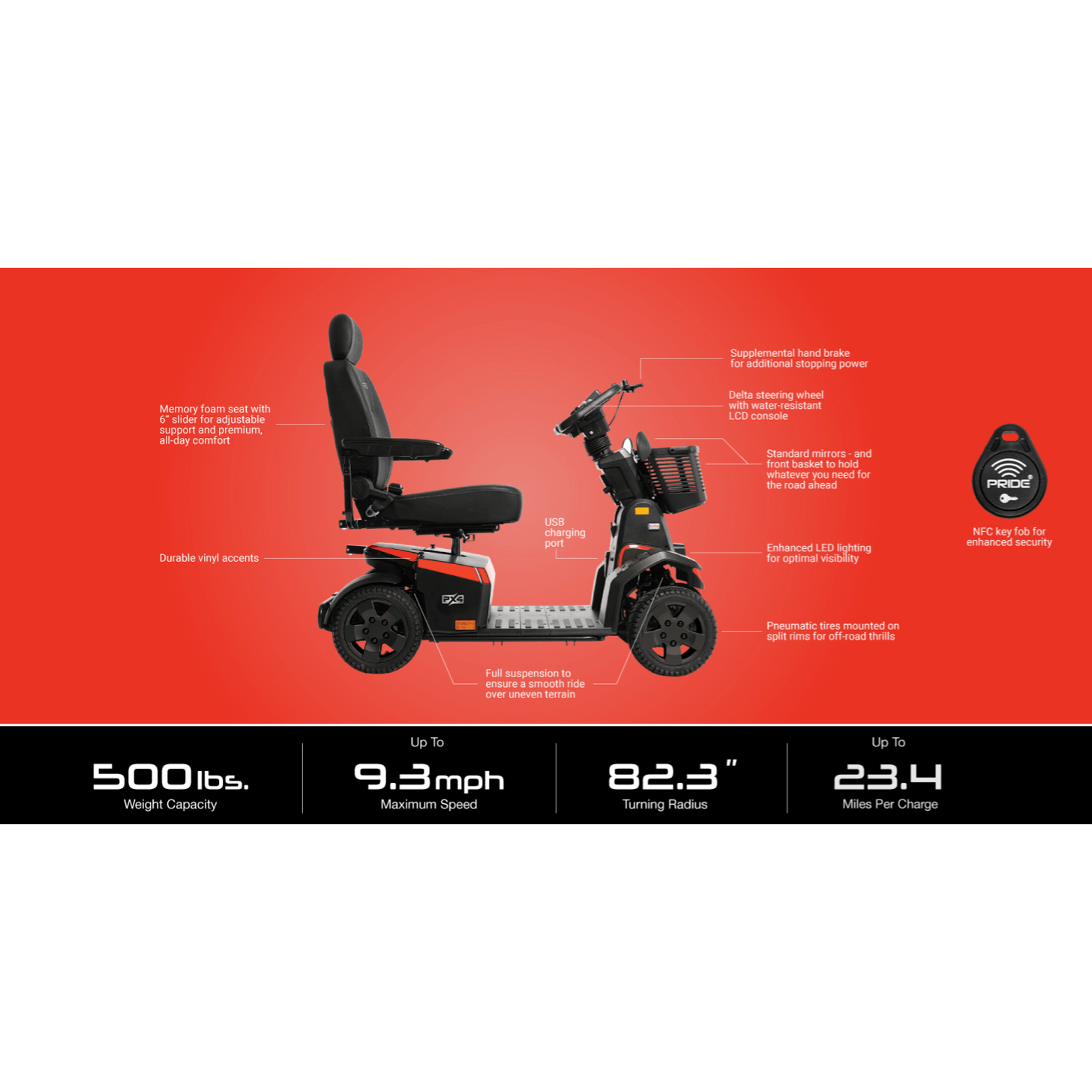 Pride PX4 Full Size 4-Wheel Mobility Scooter — RestoreMobility